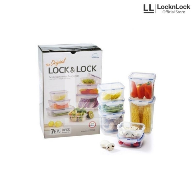 Jual LocknLock Gift Set Plastic Container 7pcs HPL809BS - Lock & Lock ...