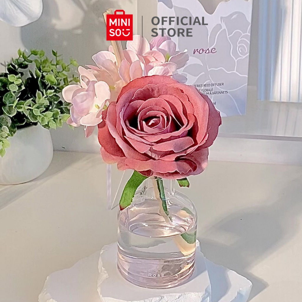 Jual MINISO Reed Diffuser Bunga Buatan Aromatherapy Parfum Ruangan 100ml Vanilla Rose Lavender ...