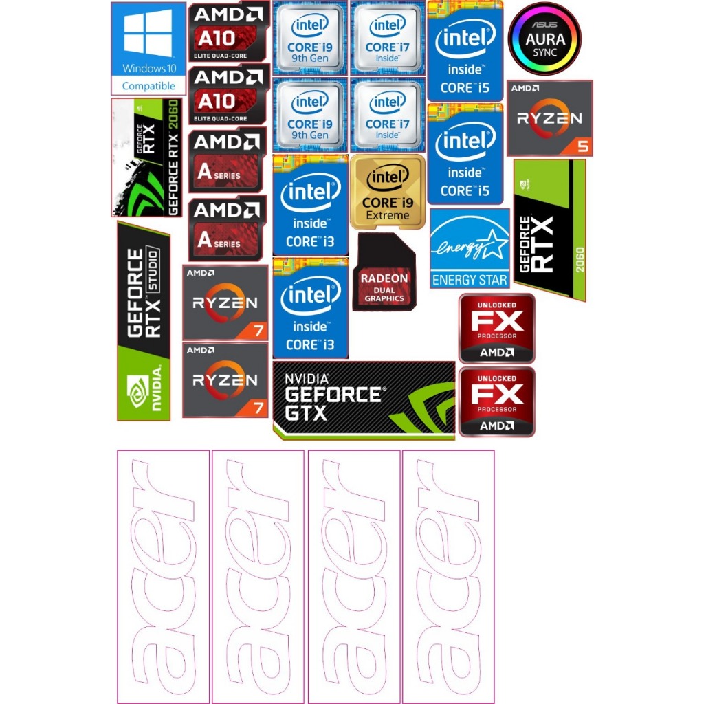 Jual Guarskin Sticker Logo Laptop 1 Set Komplit Bisa Custom | Shopee ...