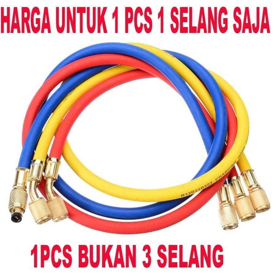 Jual SELANG MANIFOLD AC 3 PCS 90 CMN ISI FREON AC MOBIL Testing R22 ...
