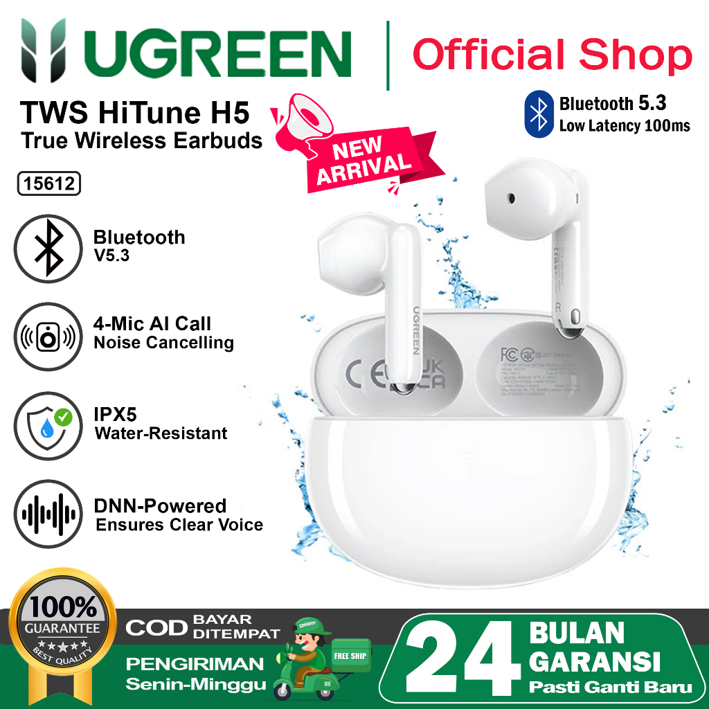 Jual UGREEN HiTune H5 Earphone TWS Bluetooth 5.3 Wireless Earbuds 15612 | Shopee Indonesia