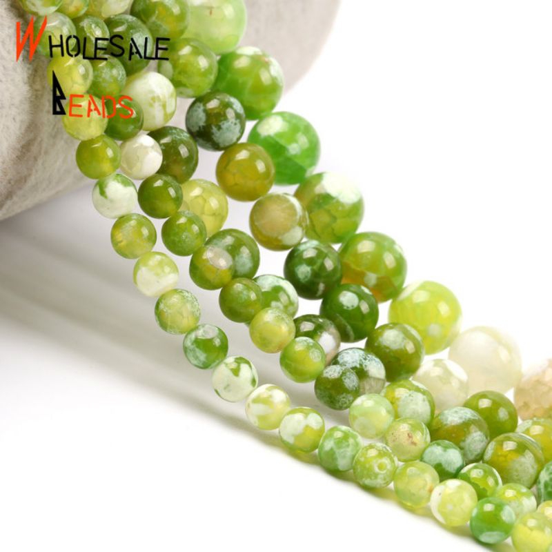 Jual Manik Batu Hijau Giok Bunga Chalchedony Warna Alami 6-10mm ...