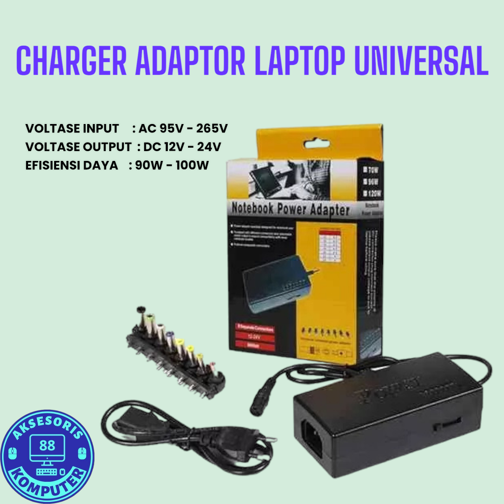 Jual CHARGER ADAPTOR UNIVERSAL 96W CHARGER LAPTOP PRINTER NOTEBOOK ...