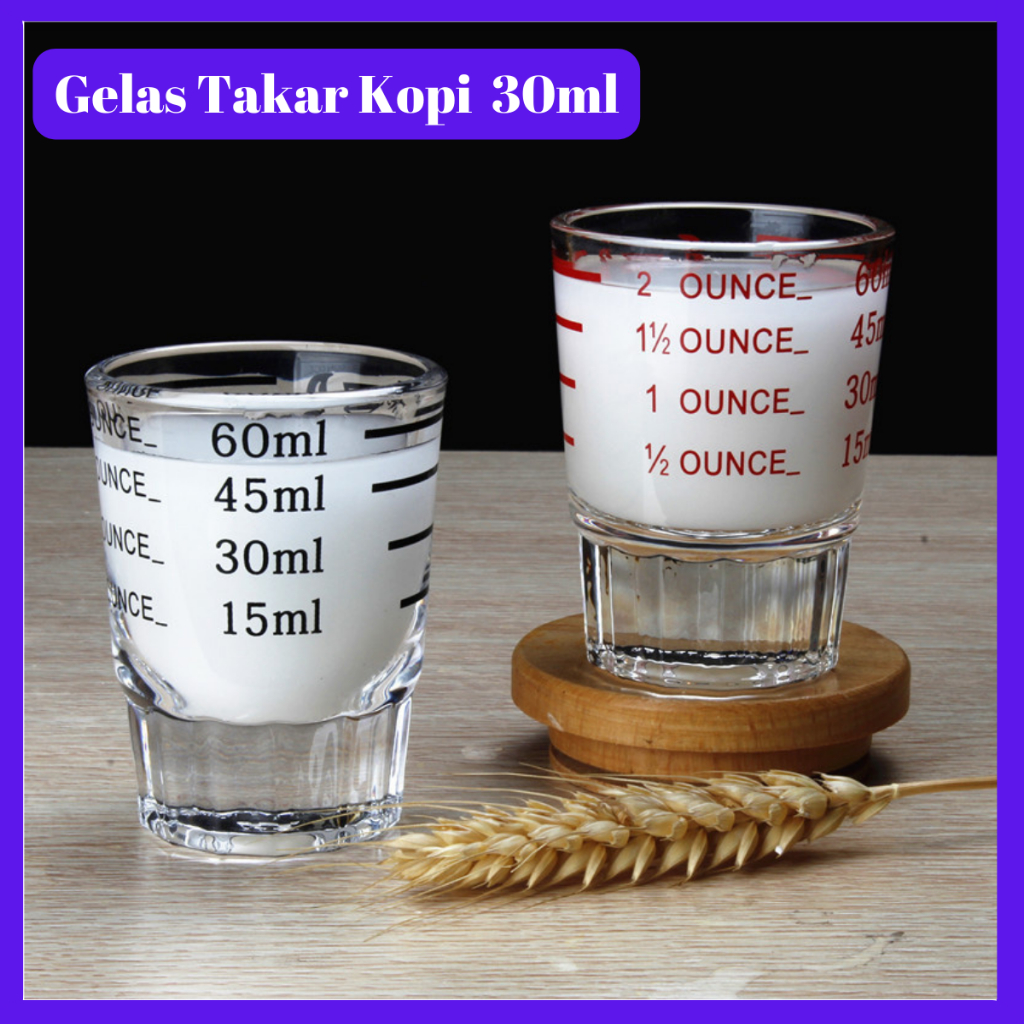 Jual Gelas Takar Kopi Expresso Shot Glass Coffee 30ml GELAS Espresso ...