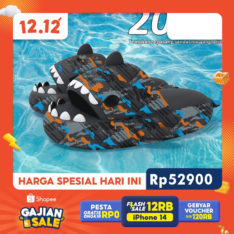 Jual Sandal Hiu Dewasa Sandal Rumah Couple Sendal Shark Anak Laki Laki ...
