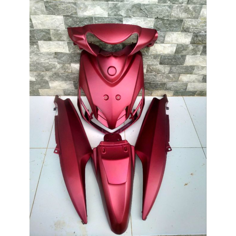 Jual Cover full body Yamaha Mio smile warna merah doff/full body halus ...