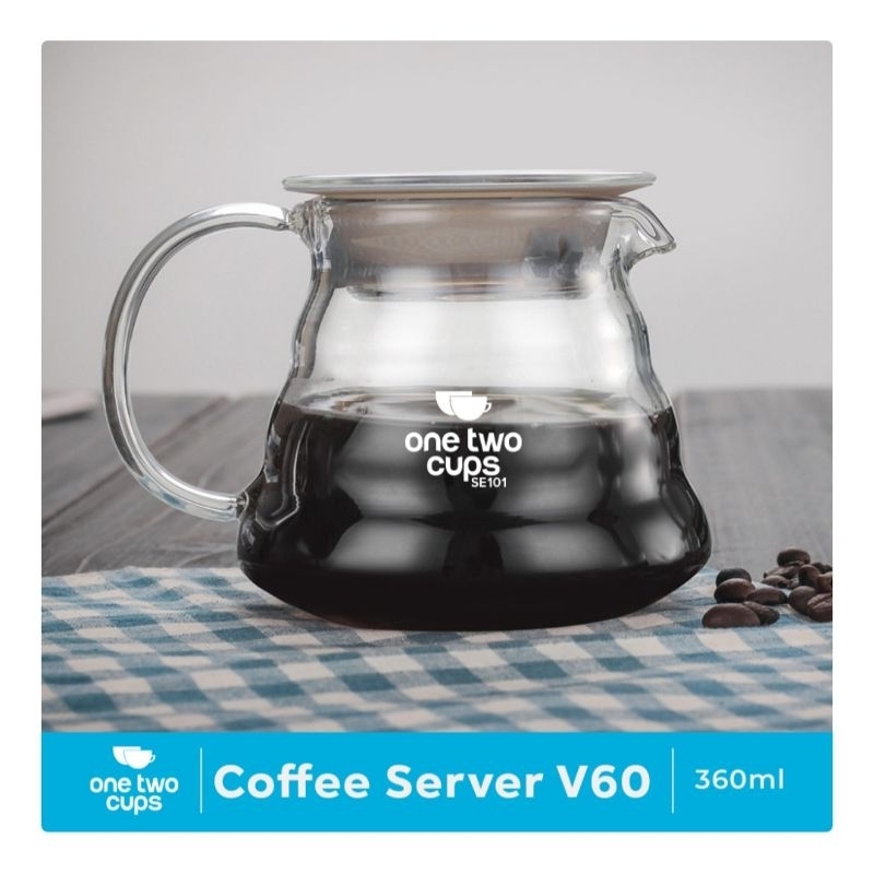 Jual One Two Cups Coffee Server V60 Drip Pour Over Borosilicate Glass ...