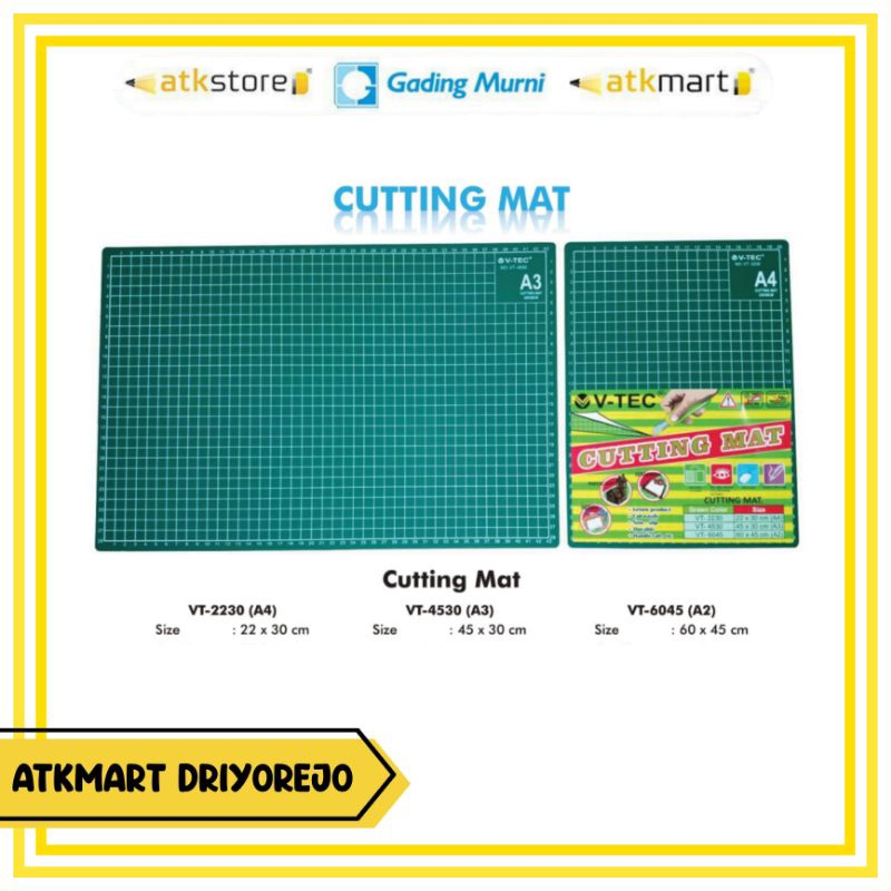 Jual ALAS POTONG KERTAS CUTTING MAT V TEC UKURAN A2 A3 A4 PAPAN PEMOTONG CUTTER BOARD | Shopee ...