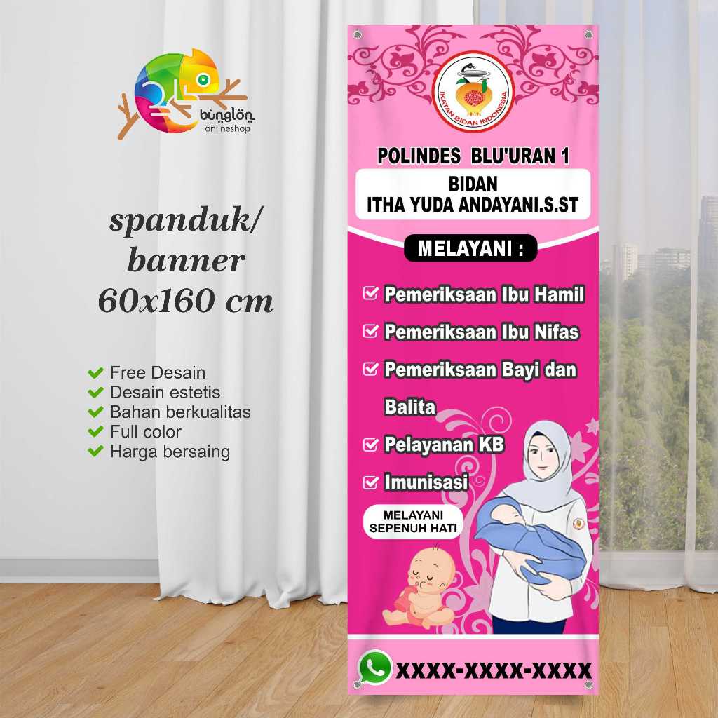 Jual Spanduk Banner 60x160 Polindes Bidan Custom Desain | Shopee Indonesia