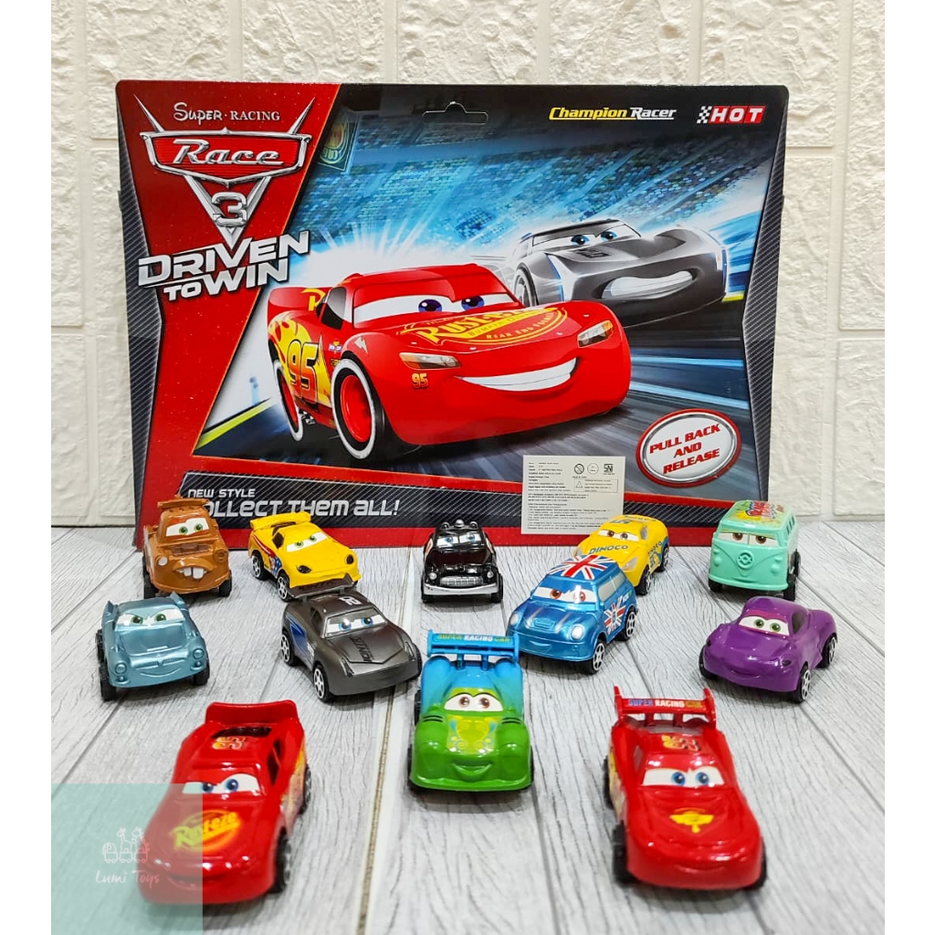 Jual Mainan Anak Mobil Mobilan Cars Set Super Racing Cars 3 12PCS Pull ...
