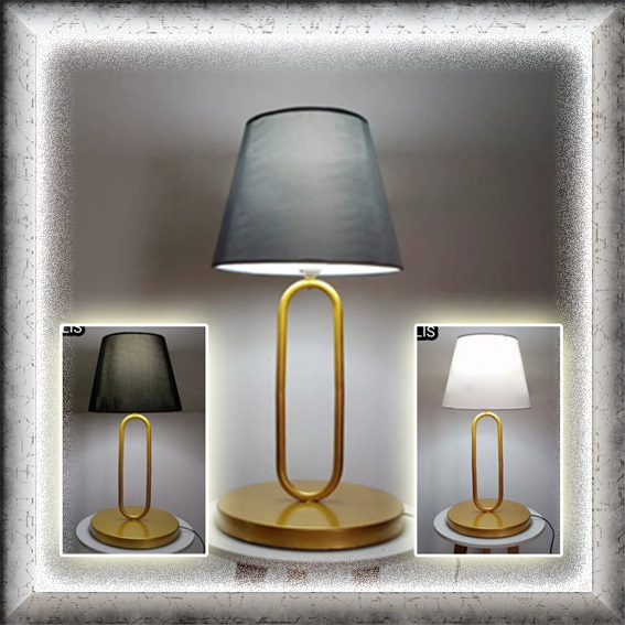 Jual lampu hias kap kain satin premium kamar tidur hotel meja belajar kerja nakas kaca cermin ...