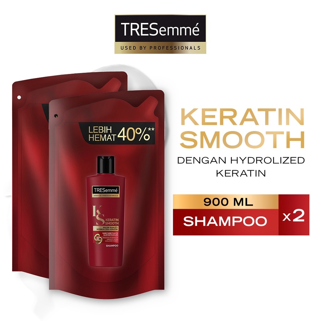 Jual TRESemmé Keratin Smooth Shampoo Refill Pouch 900ml x2 | Shopee ...