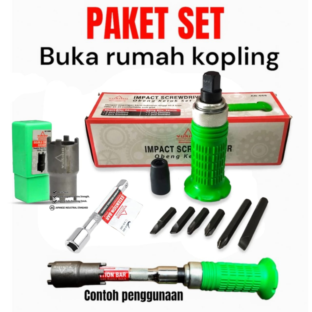 Jual NEW PAKET SET BUKA MUR KOPLING OBENG GETROK + KUNCI MAHKOTA ...