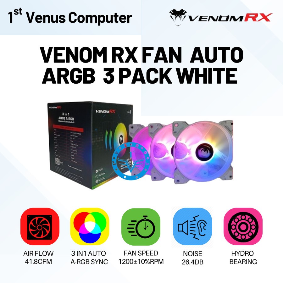 Jual Fan Case 12cm ARGB 3 In 1 Venom Rx Fan Auto A-RGB - VenomRx Fan ...