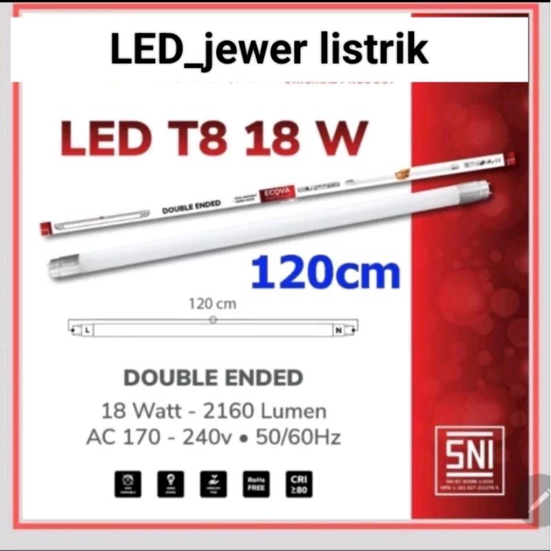Jual Lampu TL T8 18Watt INLITE tube in-lite led 18W 120cm putih | Shopee Indonesia