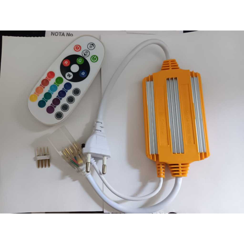 Jual Connector Controller LED Selang Neon Flex RGB Remote 220V AC 100M ...