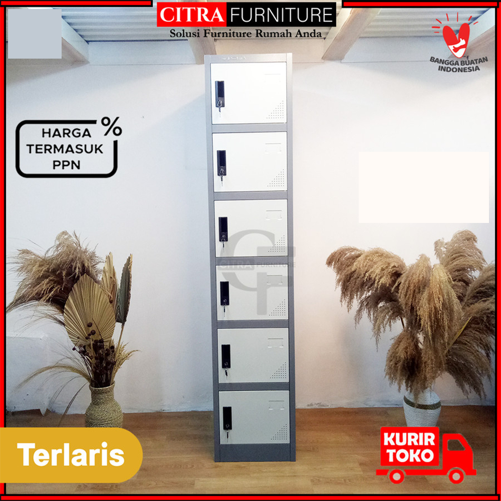 Jual Lemari Loker Besi 6 pintu|Locker Kantor Dokumen File | Shopee Indonesia