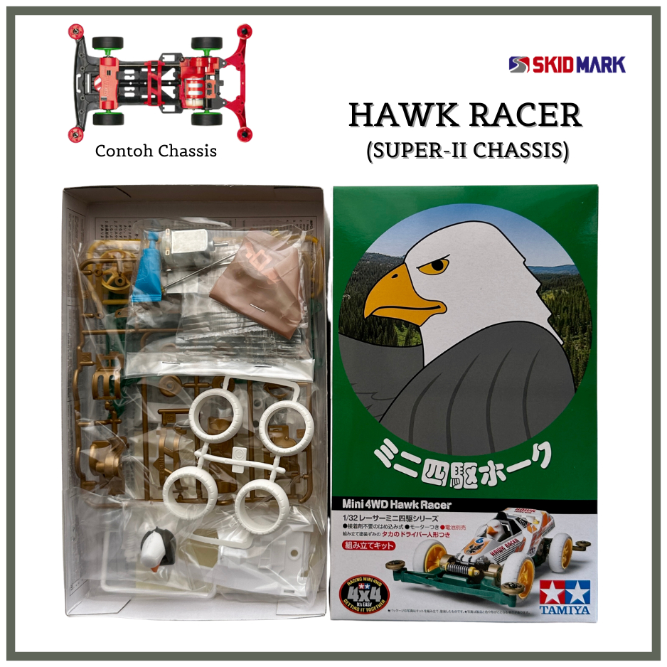 Jual Mobil Rakit Tamiya Mini 4WD - Hawk Racer Super II Chassis ...
