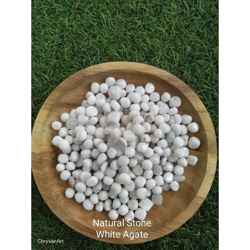 Jual Natural Stone/Batu Natural/Batu Asli/Batu Alam White Agate 250grm ...