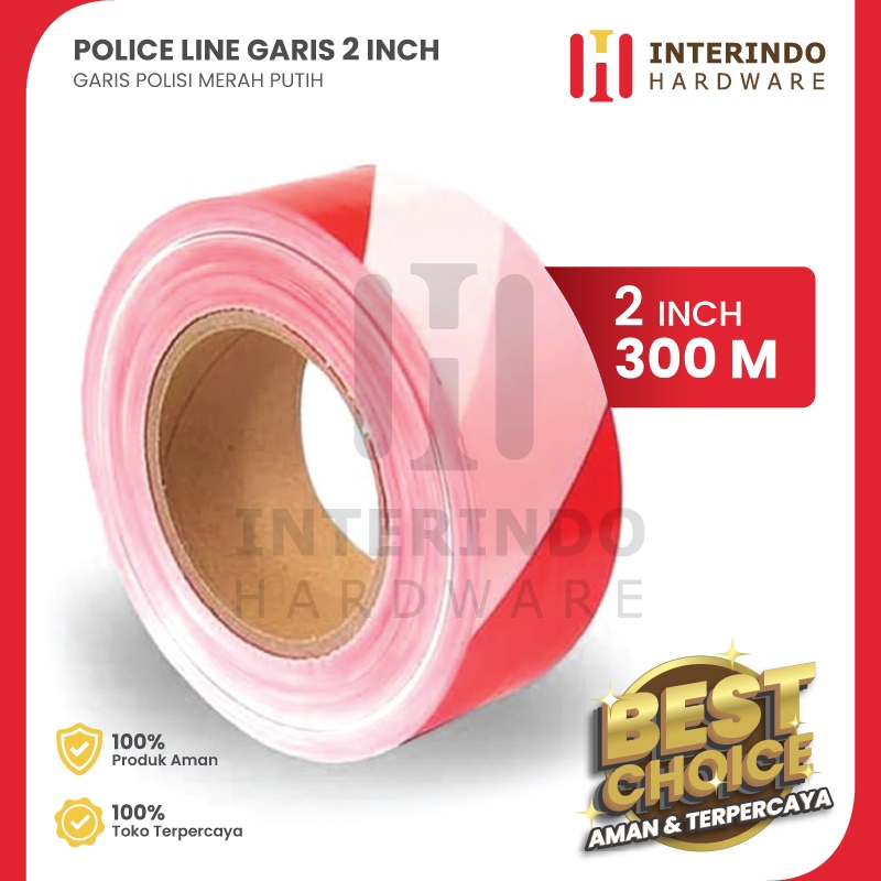 Jual Police Line Garis Merah Putih 2" x 300M / Safety Line Baricade ...