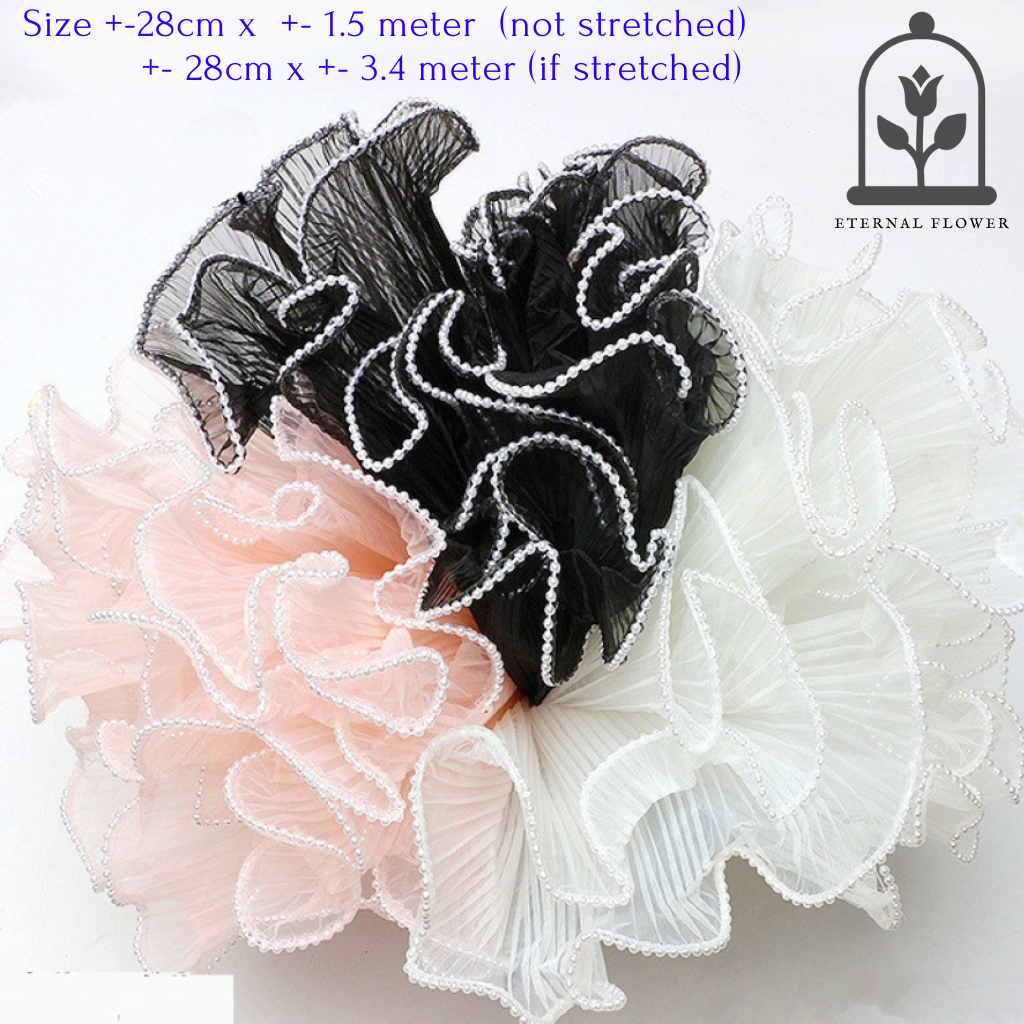 Jual (1Pcs 28 cm x +- 250 cm Wrapping Flower CURLY/Kain Tile Bunga ...