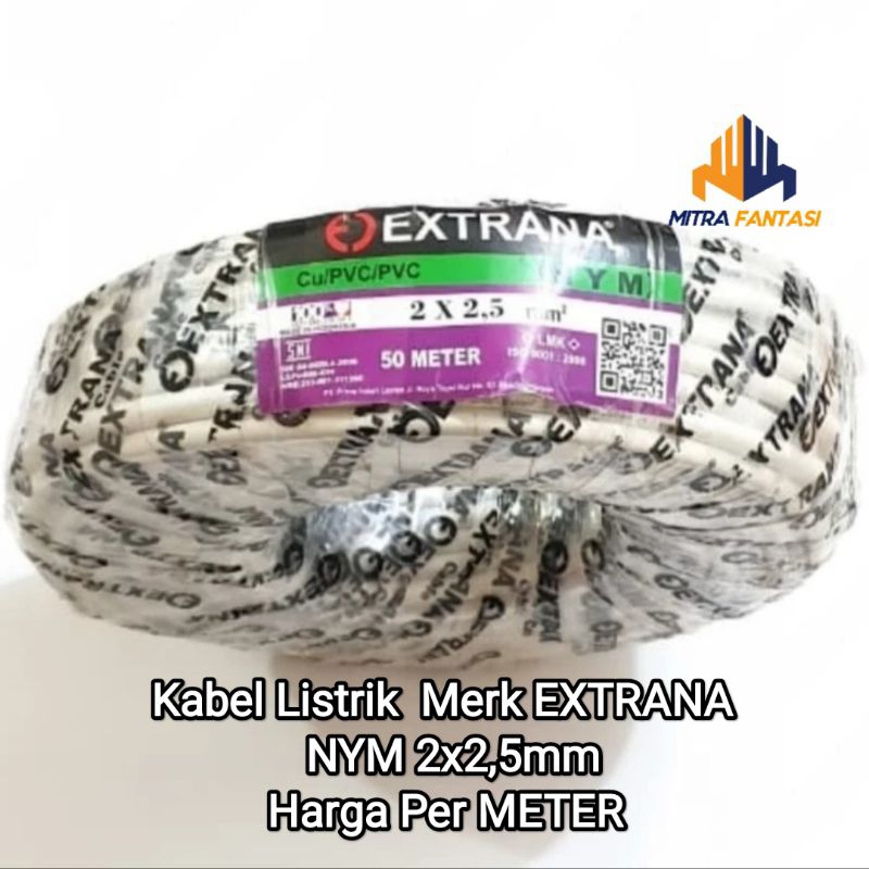 Jual Kabel Listrik EXTRANA NYM 2x2,5mm Permeter 2x2.5mm Eceran kawat ...