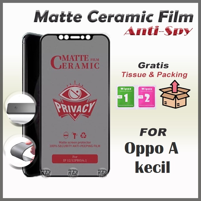 Jual Tempered glass full privacy CERAMIC anti SPY OPPO A3S A5 A9 A7 A5S A11 A12 A12s A12E A11K ...