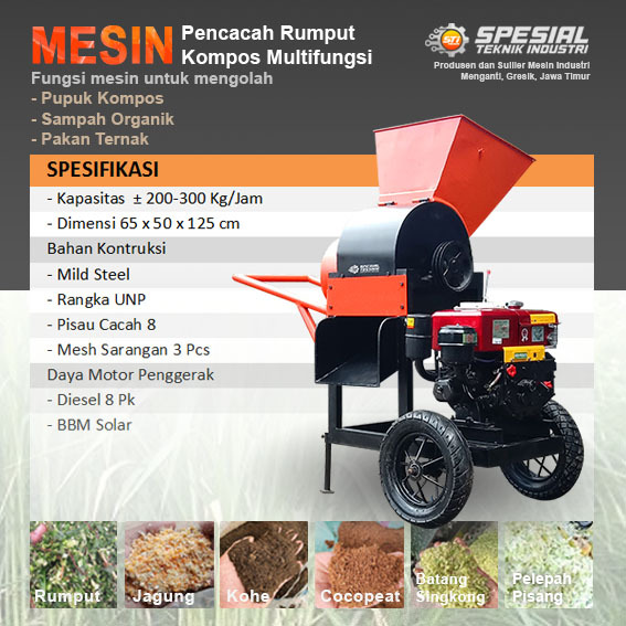 Jual Mesin cacah rumput kompos dan sampah organik multifungsi | Shopee ...