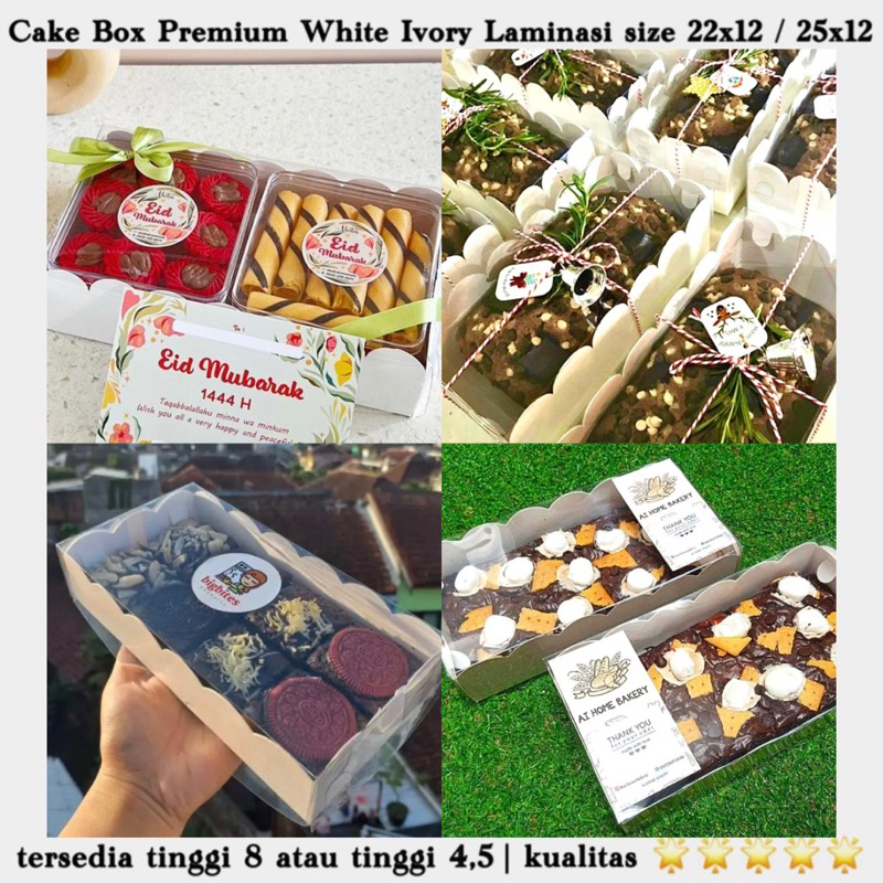 Jual Kotak Kue Mewah + Tutup Mika 22x10x8 /25x12 Box brownies / bolen ...