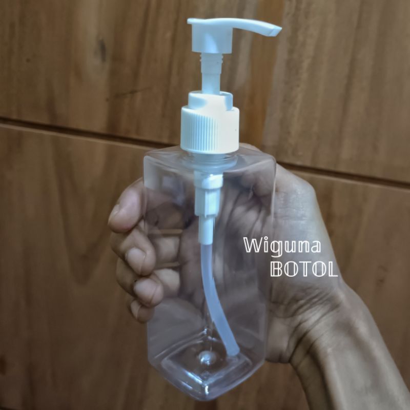 Jual Botol Pump 250ml Clear Kotak / Botol Pet 250ml Kotak Tutup Pump Lotion | Shopee Indonesia