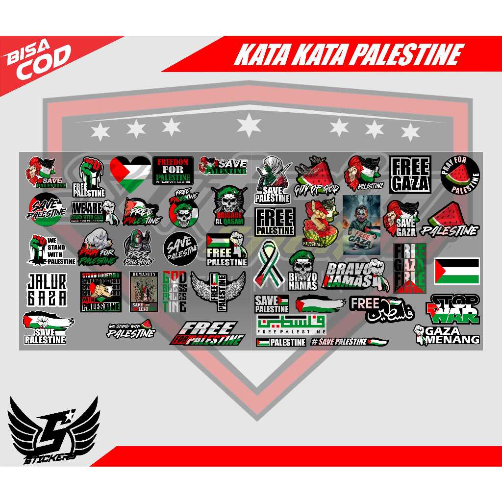 Jual STICKER PACK KATA KATA VIRAL SAVE PALESTINE / STICKER KATA KATA ...