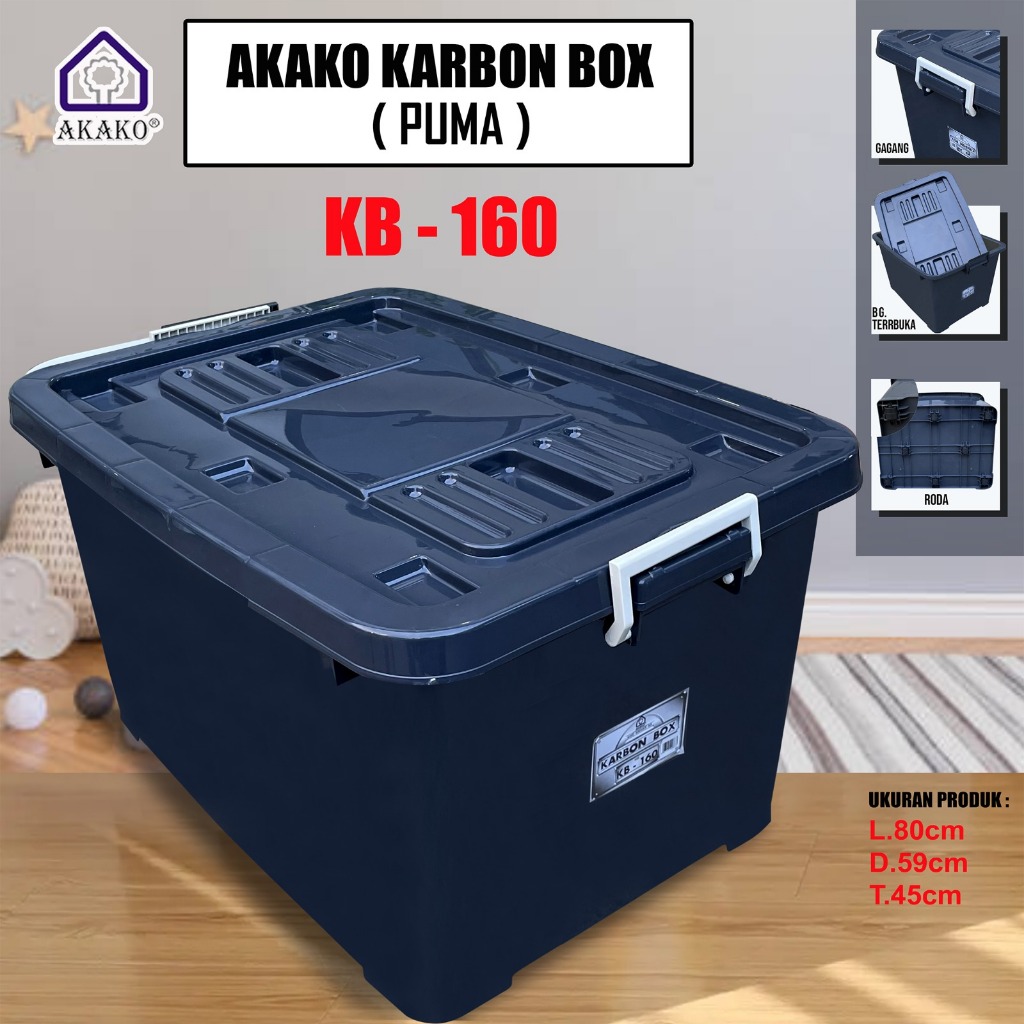 Jual Kontainer Box Plastik Container KARBON Box PUMA AKAKO Hitam Black ...