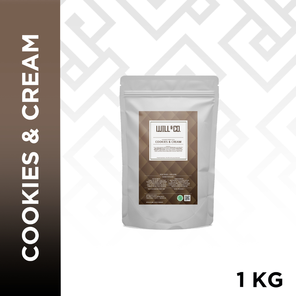 Jual Bubuk Minuman Rasa Cookies & Cream Premium Will&Co Powder 1Kg ...