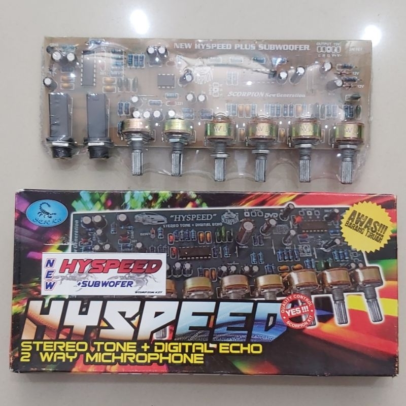 Jual HYSPEED Kit Tone Control Stereo 2 Mic Digital Echo Plus Subwoofer ...