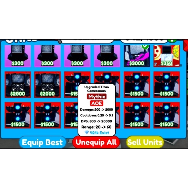 Jual TTD | Upgraded Titan Cameraman(Mythic) | Shopee Indonesia