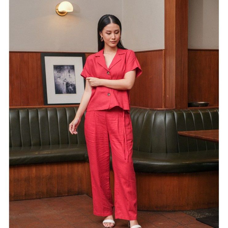 Jual Asiro Aleda Pure Linen Blouse Atasan Wanita | Shopee Indonesia