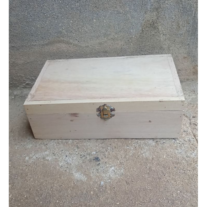 Jual kotak kayu persegi panjang / kotak tempat perhiasan / box kayu ...