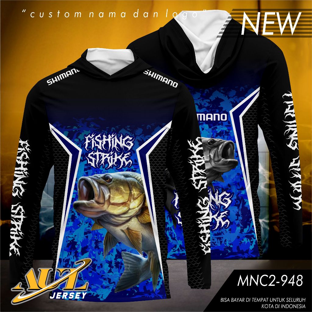 Jual Baju Mancing Kupluk Ikan Baramundi Desain Terbaru Gratis Ganti ...