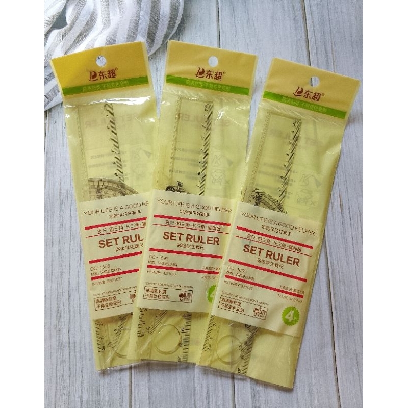 Jual GARISAN 4 SET 1695 UK 20CM BAHAN PLASTIK/TERDAPAT BUSUR,PENGGARIS ...