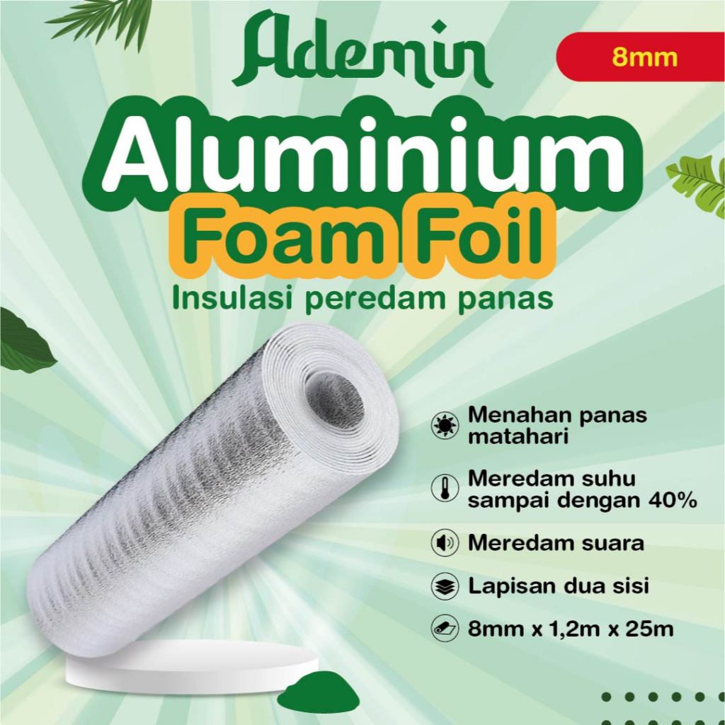 Jual Aluminium Pe-Foam Insulasi Atap Peredam Panas Ademin 8mm | Shopee ...