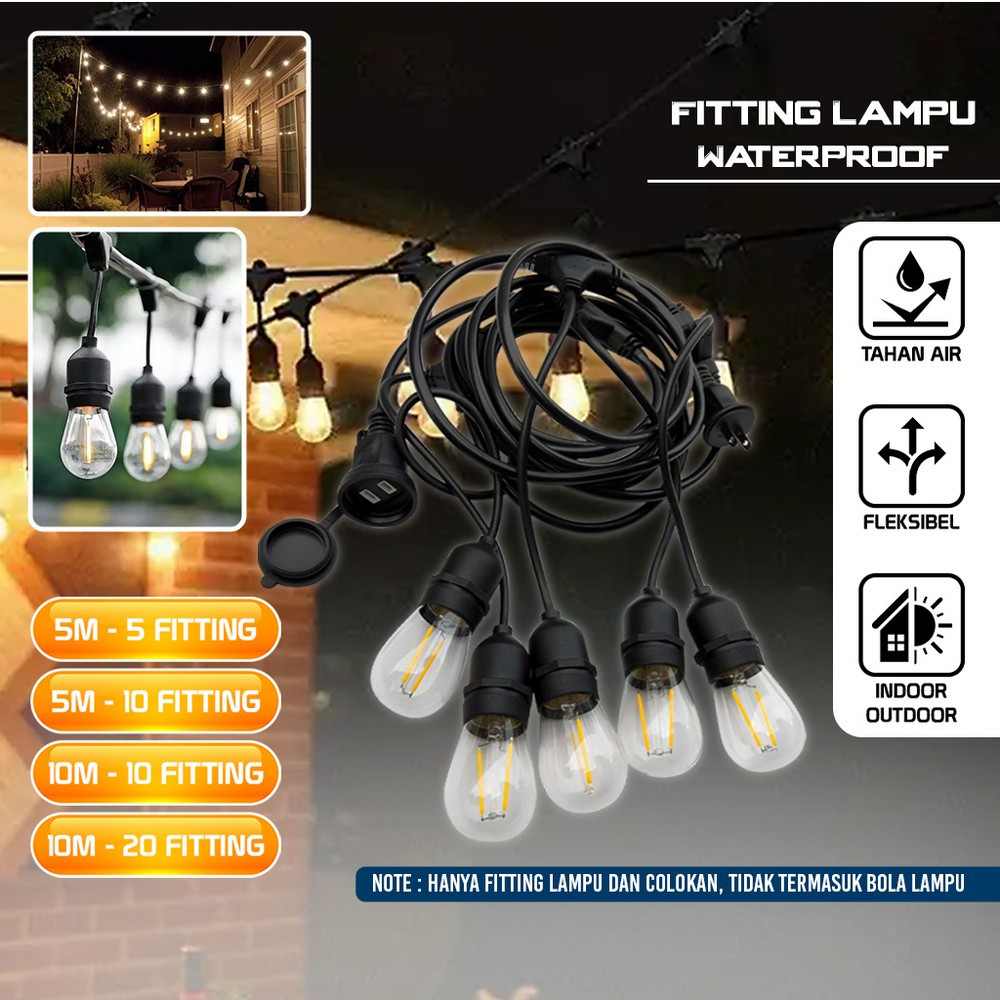 Jual Kabel Fitting Lampu Gantung Outdoor 10 Meter 10 Fitting dengan ...