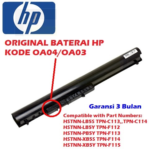 Jual ORIGINAL BATERAI HP OA04 240 245 250 255 256 G2 G3 CQ14 CQ15 TPN ...