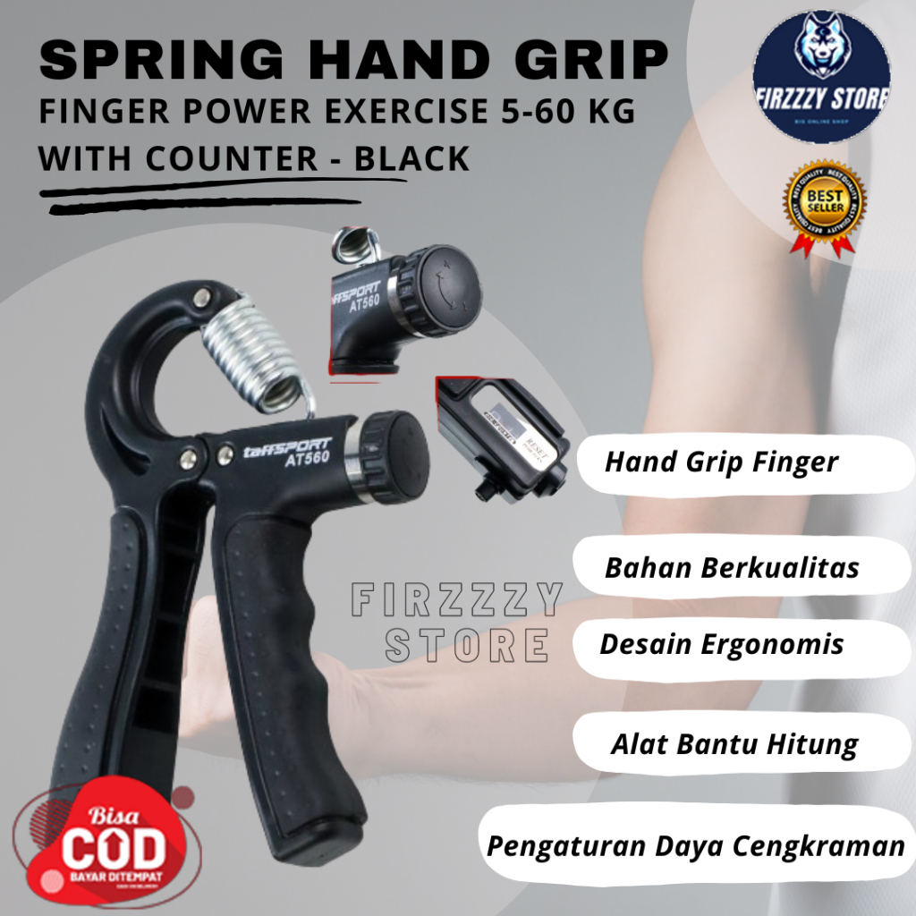 Jual Spring Hand Grip Finger Power Exercise 5-60 kg with Counter ...