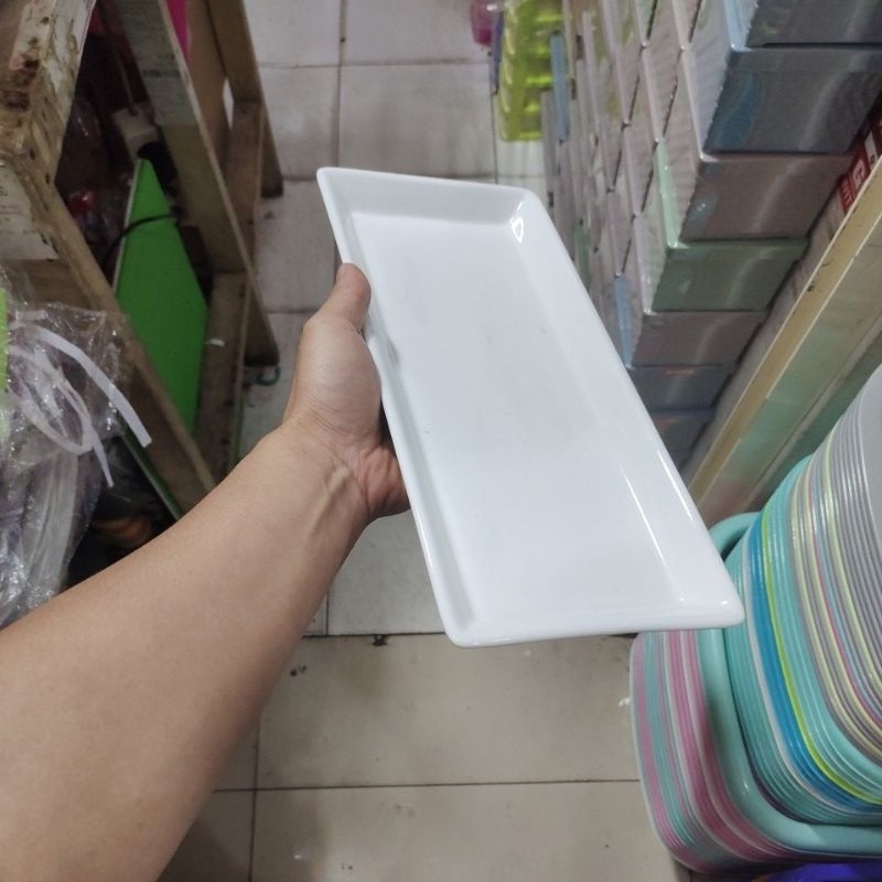 Jual PIRING SAJI KERAMIK PERSEGI PANJANG P.32 L.14 T.2,5 CM | Shopee ...