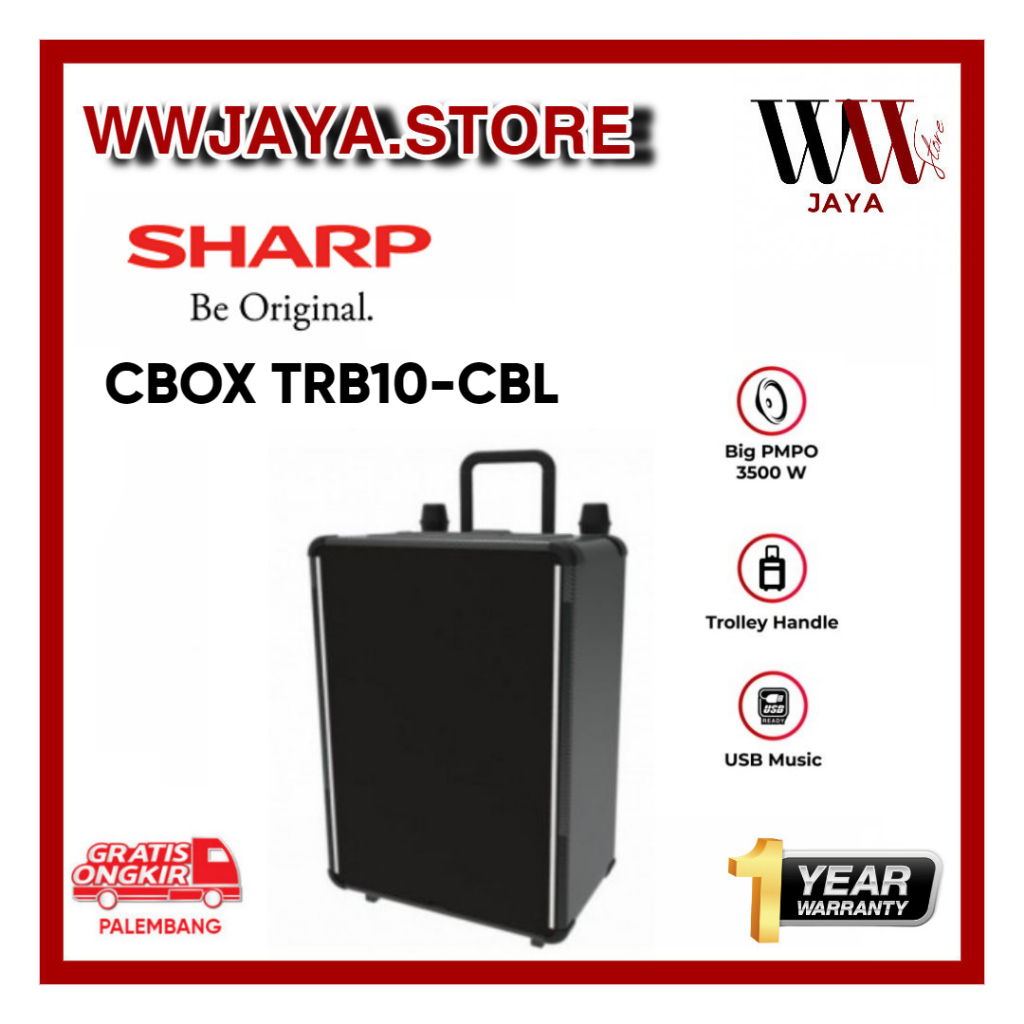 Jual Speaker Portable Bluetooth Karaoke Sharp CBOX-TRB-CBL Speaker ...