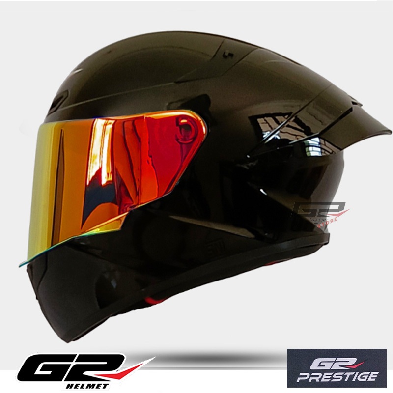 Jual HELM G2 PRESTIGE FULL FACE SOLID BLACK GLOSY PAKET GANTENG ...