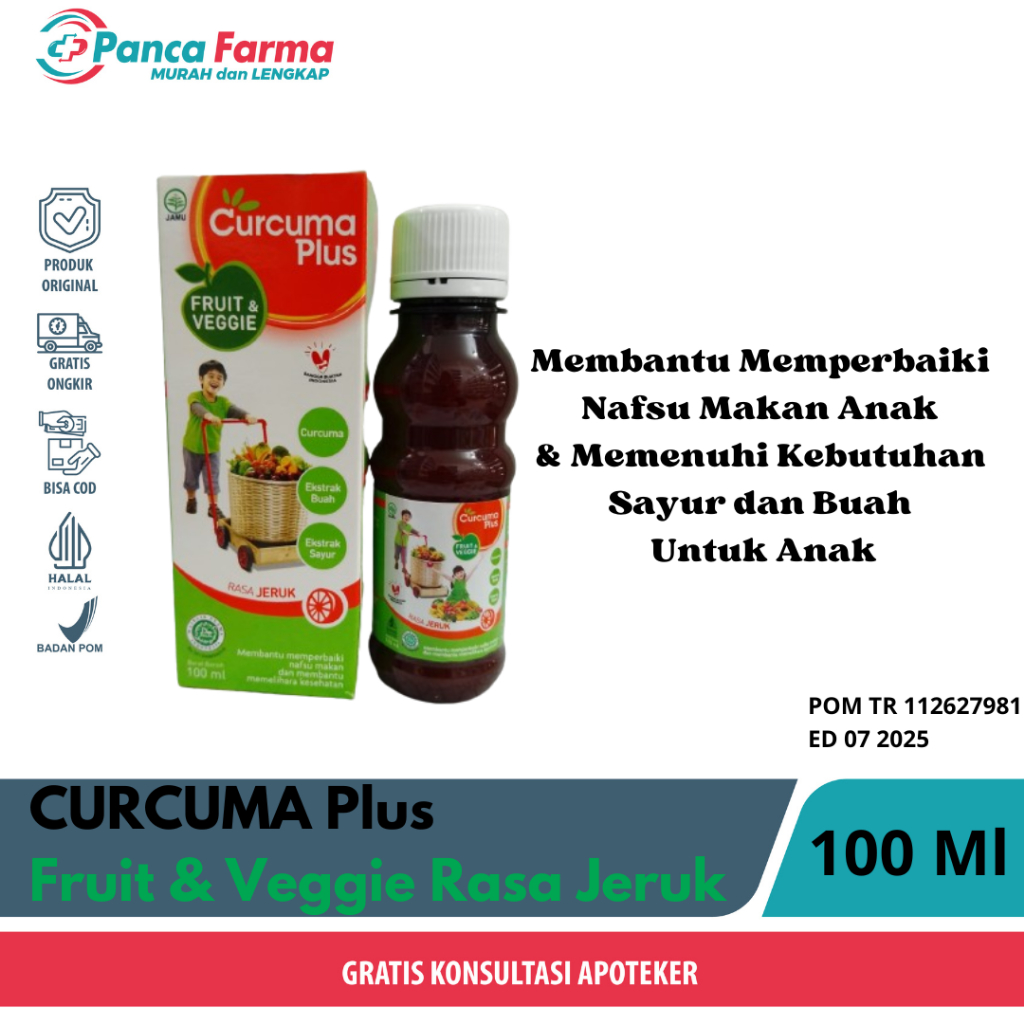 Jual CURCUMA Plus Fruit & Veggie Rasa Jeruk 100 Ml | Shopee Indonesia