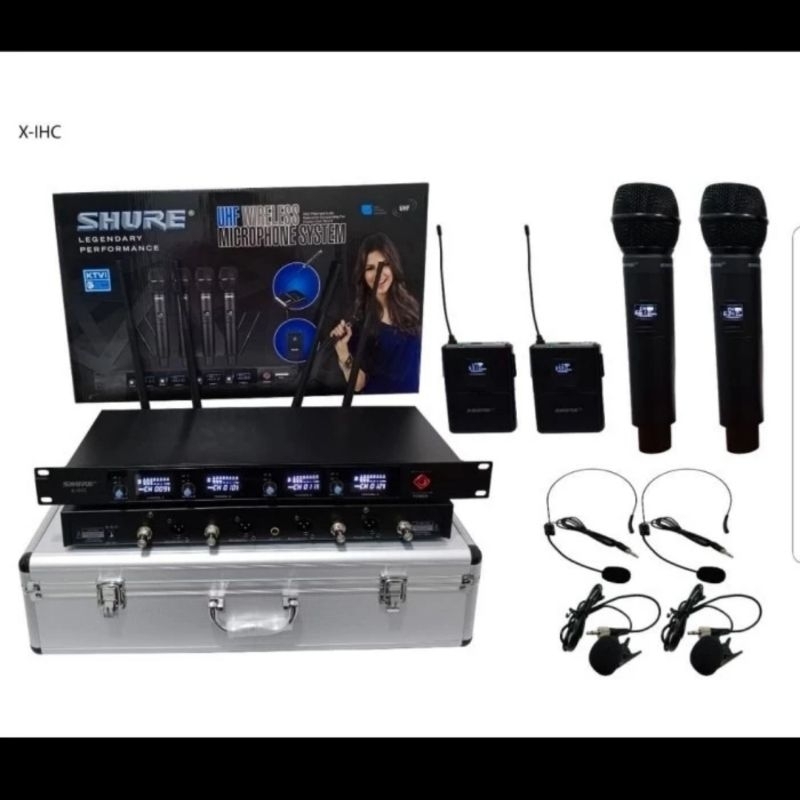 Jual Microphone Wireless SH X1HC/X-1HC 2 Mic Pegang +2 Mic Clip On ...
