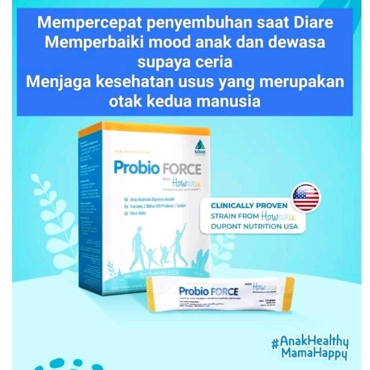 Jual Per Sachet PROBIO FORCE serbuk probiotik usus/ pencernaan cegah ...