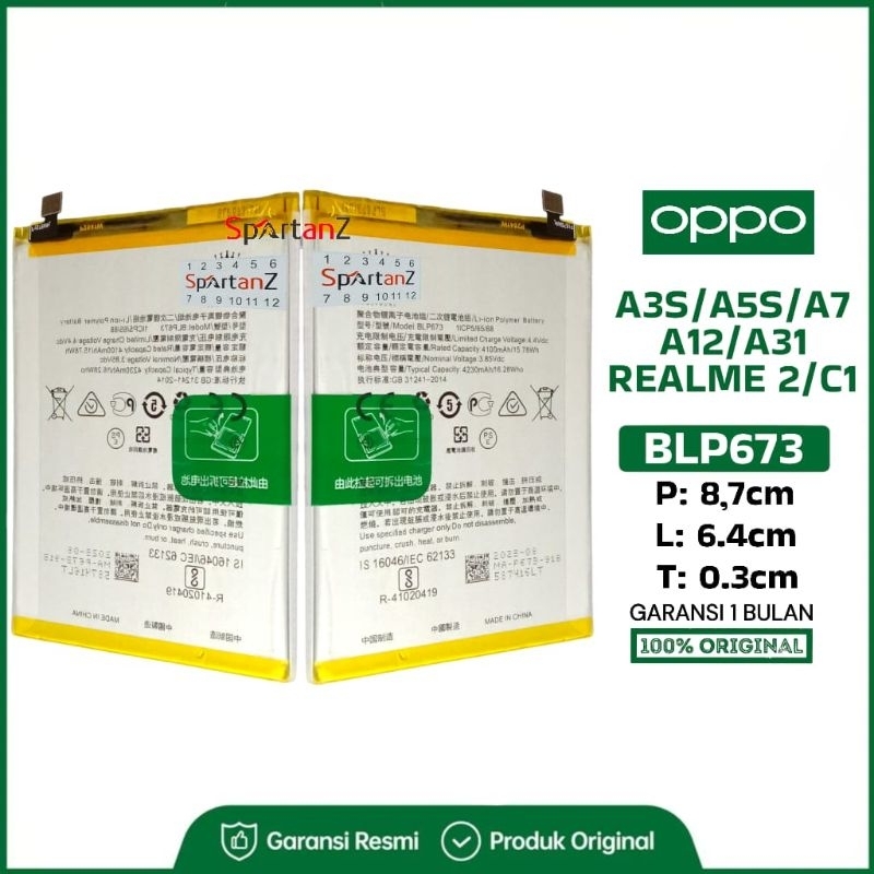 Jual Baterai Batre Battery Oppo A3s / A5s / A7 / A12 / A31 BLP673 ...